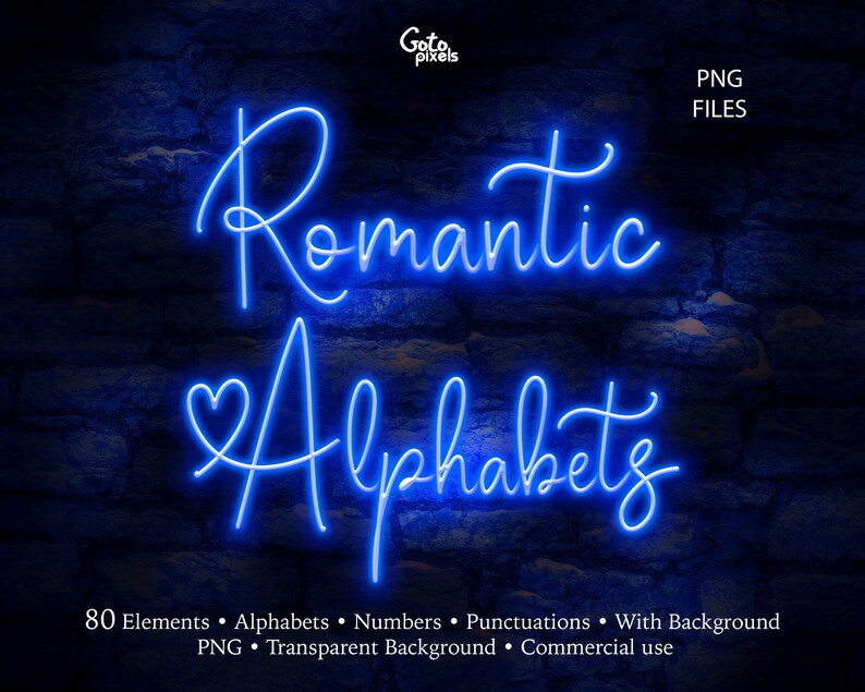 Neon Letters Clipart Blue Neon Alphabet Clipart Digital Neon - Etsy