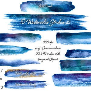 Blue Watercolor Brush Strokes, Blue Watercolor Clipart, Splash Clipart ...