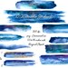 Blue Watercolor Brush Strokes Blue Watercolor Clipart Splash - Etsy