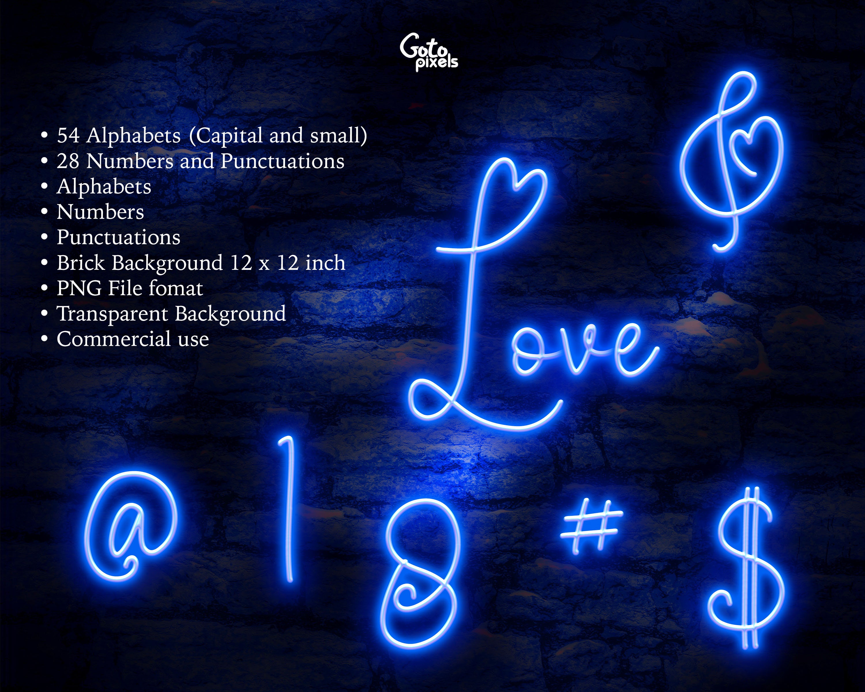 Neon Letters Clipart, Blue Neon Alphabet Clipart, Digital Neon Font ...