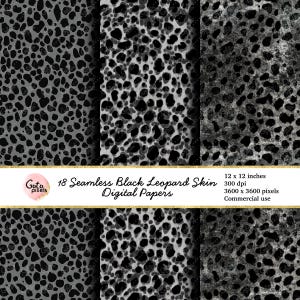 Black Leopard Print Seamless Pattern: Monotone Cheetah (digital ...