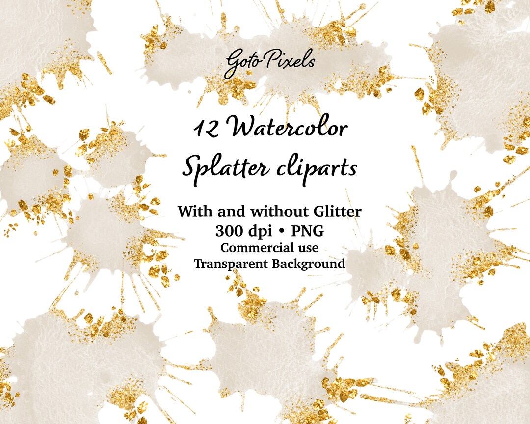 Greige Watercolor Splatter Clipart, Splashes and Splotches Clip Art ...