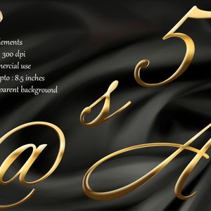 Gold Alphabet Clipart, Gold Font Clipart, Gold Foil Alphabet, Gold ...