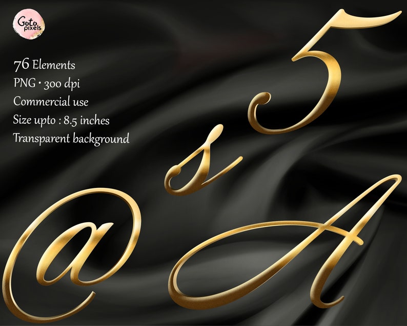 Gold Alphabet Clipart Gold Font Clipart Gold Foil Alphabet - Etsy