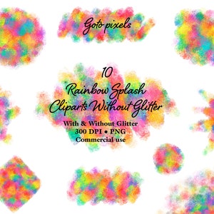 Rainbow Watercolor Splash Clipart | Splashes and Splotches Clip Art ...
