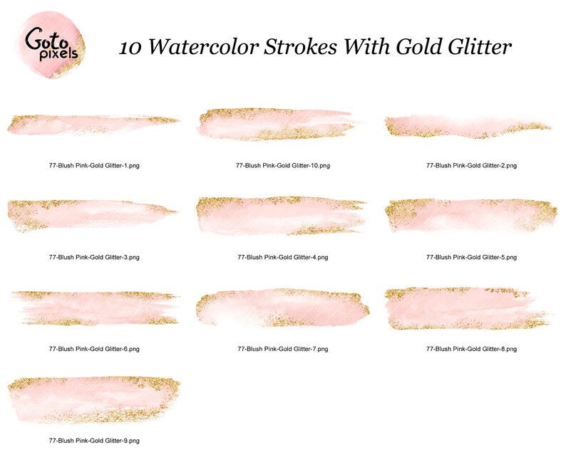 Pink Watercolor Brush Strokes Pink Watercolor Clipart Splash - Etsy