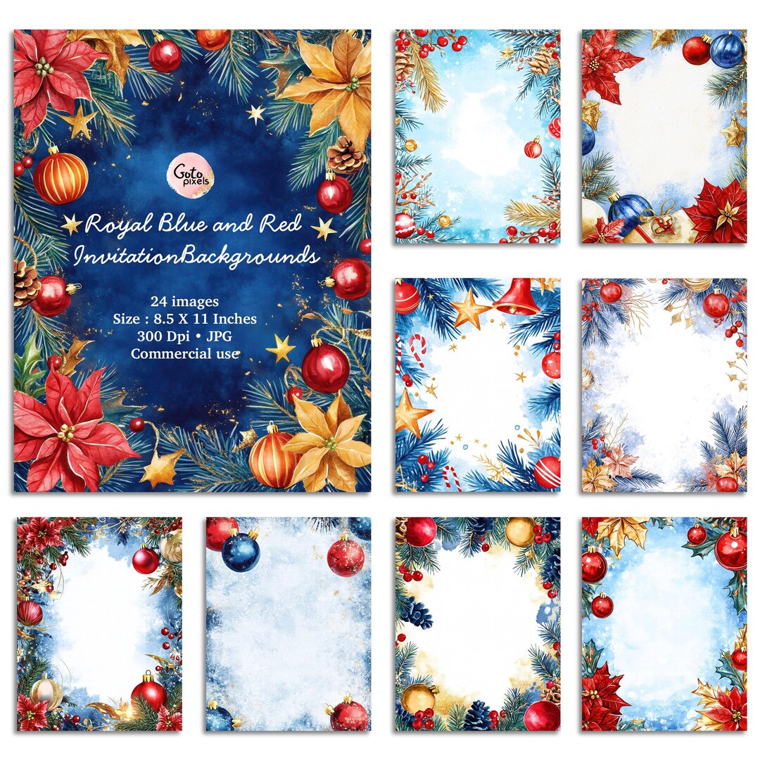 Christmas Invitation Backgrounds: Winter Wedding Digital Paper (digital ...