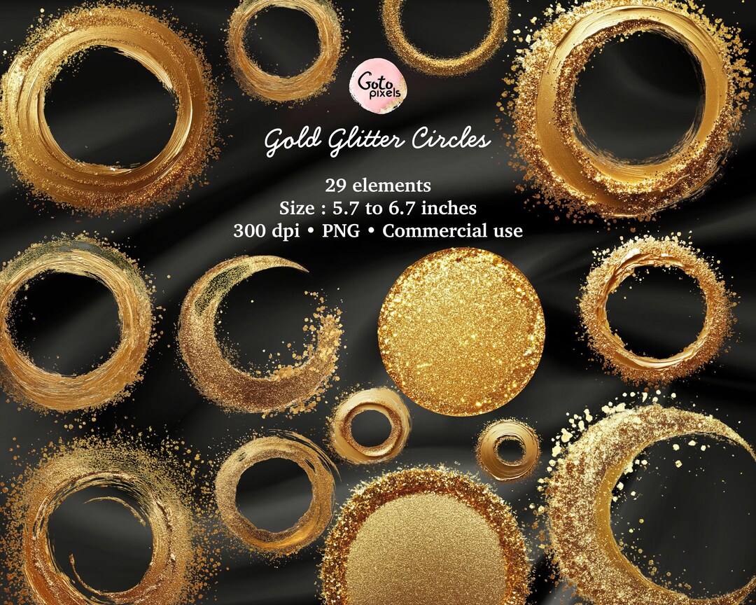 Gold Glitter Circles Clipart: 29 PNG Files (digital Download) - Etsy
