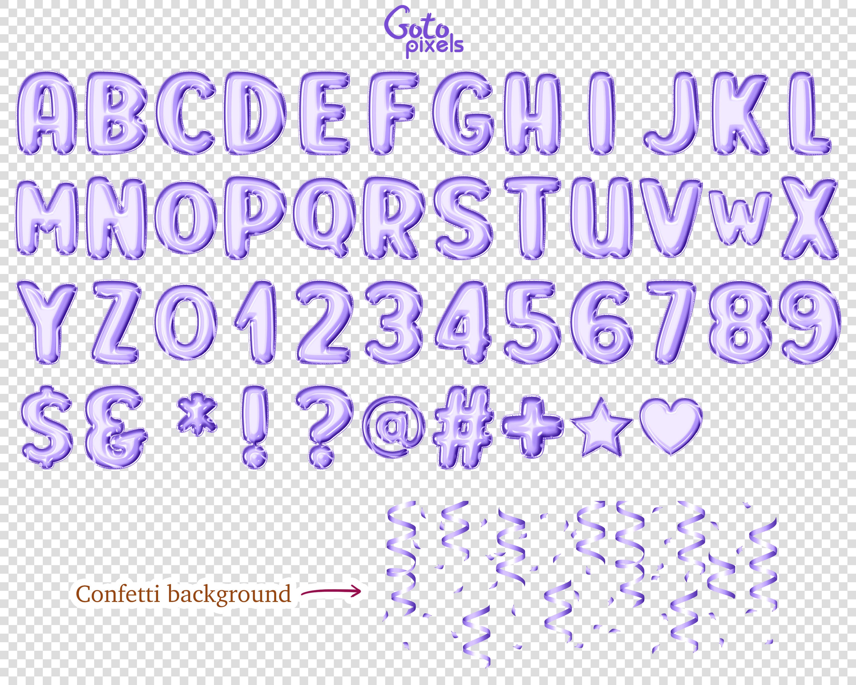 Purple Foil Balloon Alphabet Clip Art digital instant | Etsy