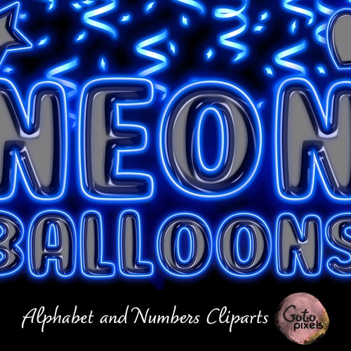 Rainbow Foil Balloon Script Alphabet Clip Art Digital - Etsy