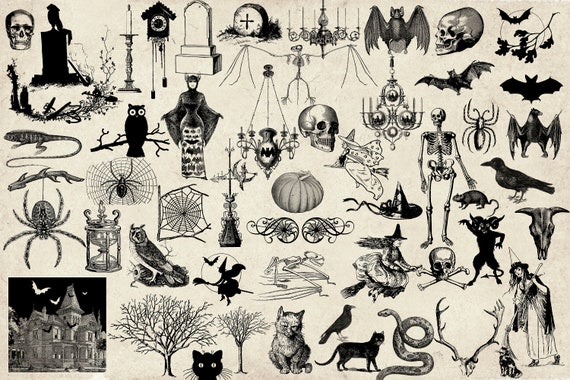 Vintage Halloween Clip Art Images