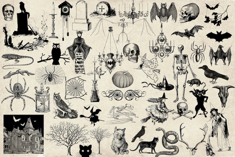 Vintage Halloween Clipart Antique Halloween Clip Art | Etsy Vintage Halloween Clipart Antique Halloween Clip Art | Etsy