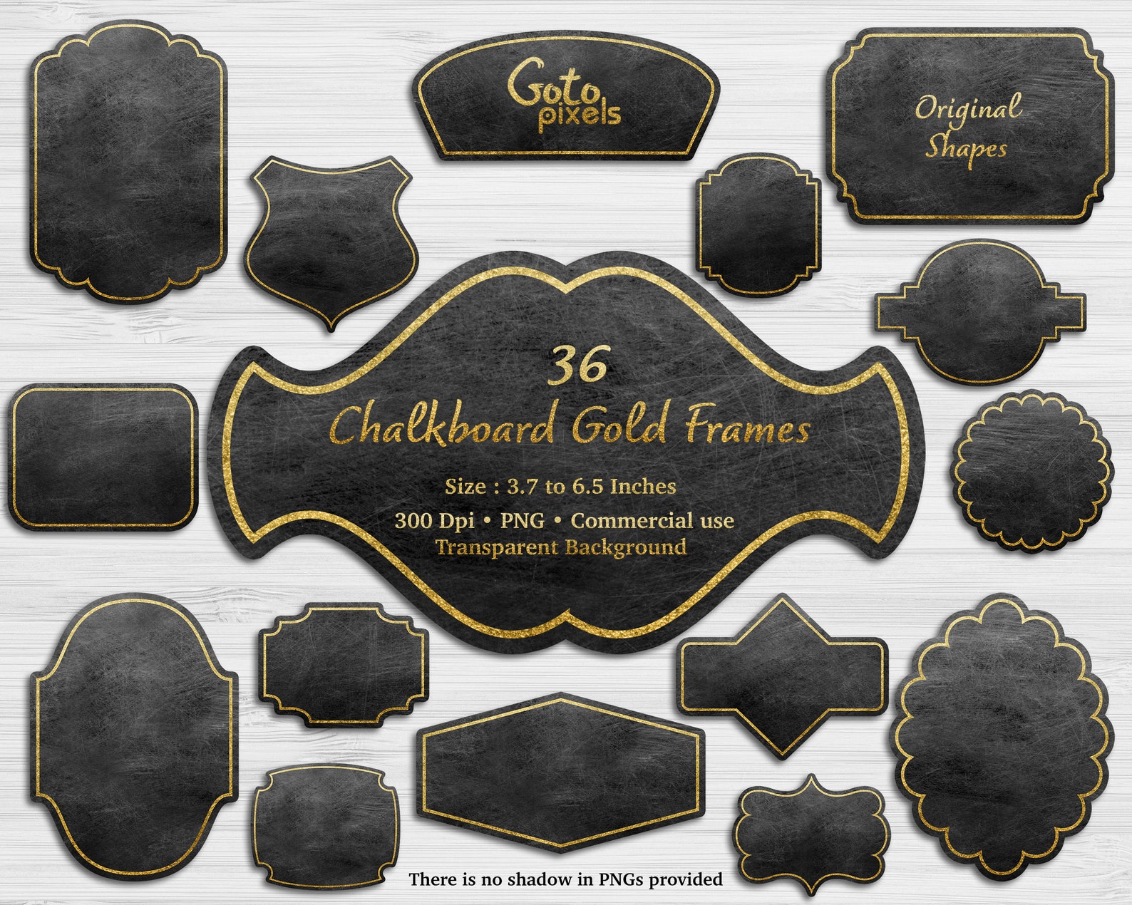 Chalkboard Gold Frames Clipart Gold Labels Chalkboard | Etsy
