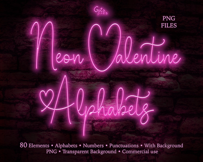 Neon Letters Clipart Pink Neon Alphabet Clipart Digital Neon - Etsy