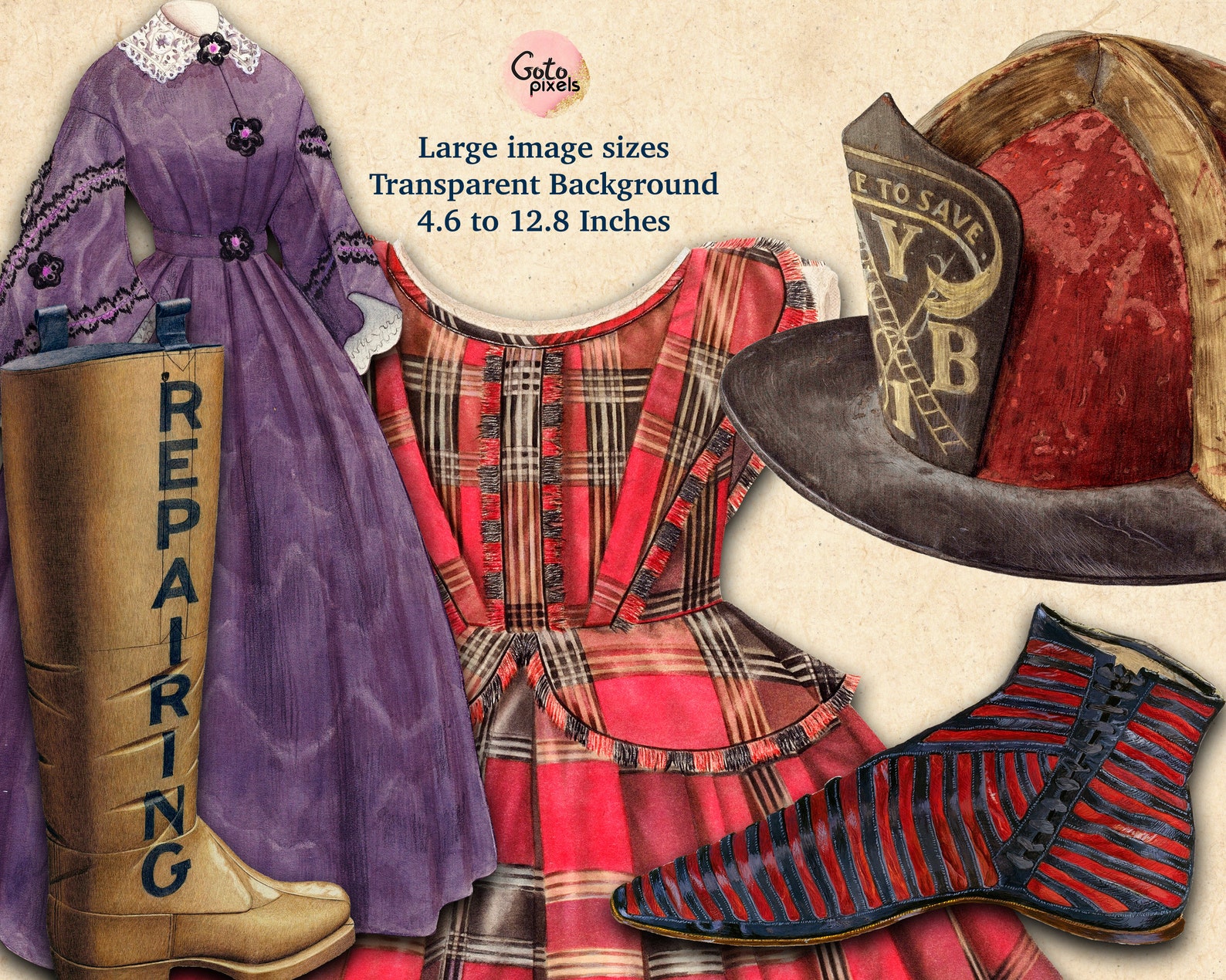 48 Vintage Fashion Illustrations Clipart Set 2 Vintage - Etsy