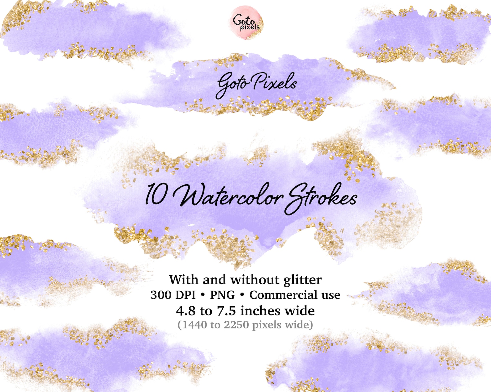 Purple Watercolor Brush Strokespurple Watercolor - Etsy