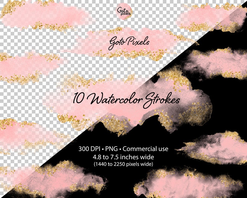 Pink Watercolor Brush Strokes Pink Watercolor Clipart Splash - Etsy