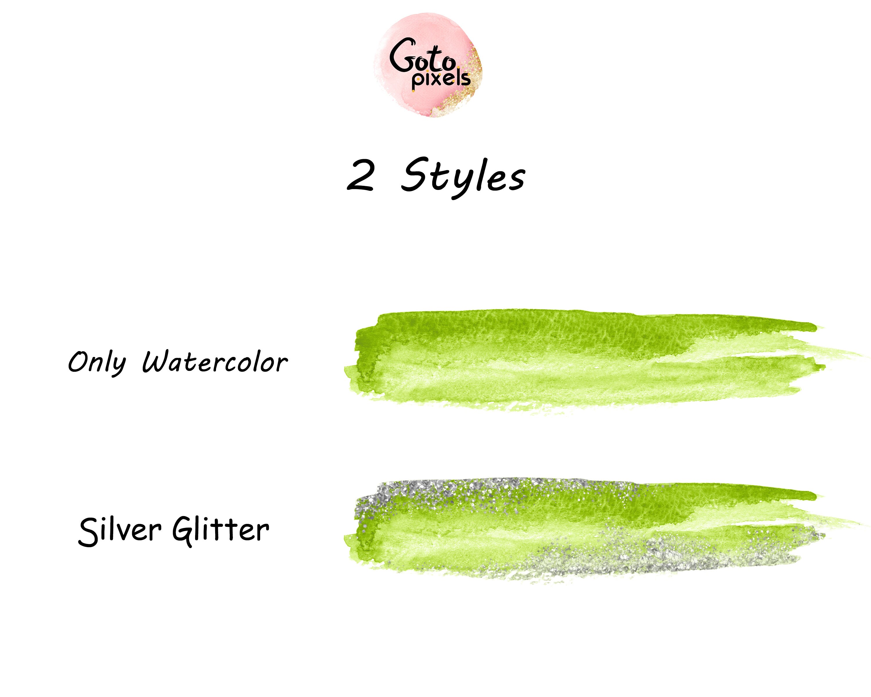 Lime Green Watercolor Brush Strokes Green Watercolor Clipart | Etsy