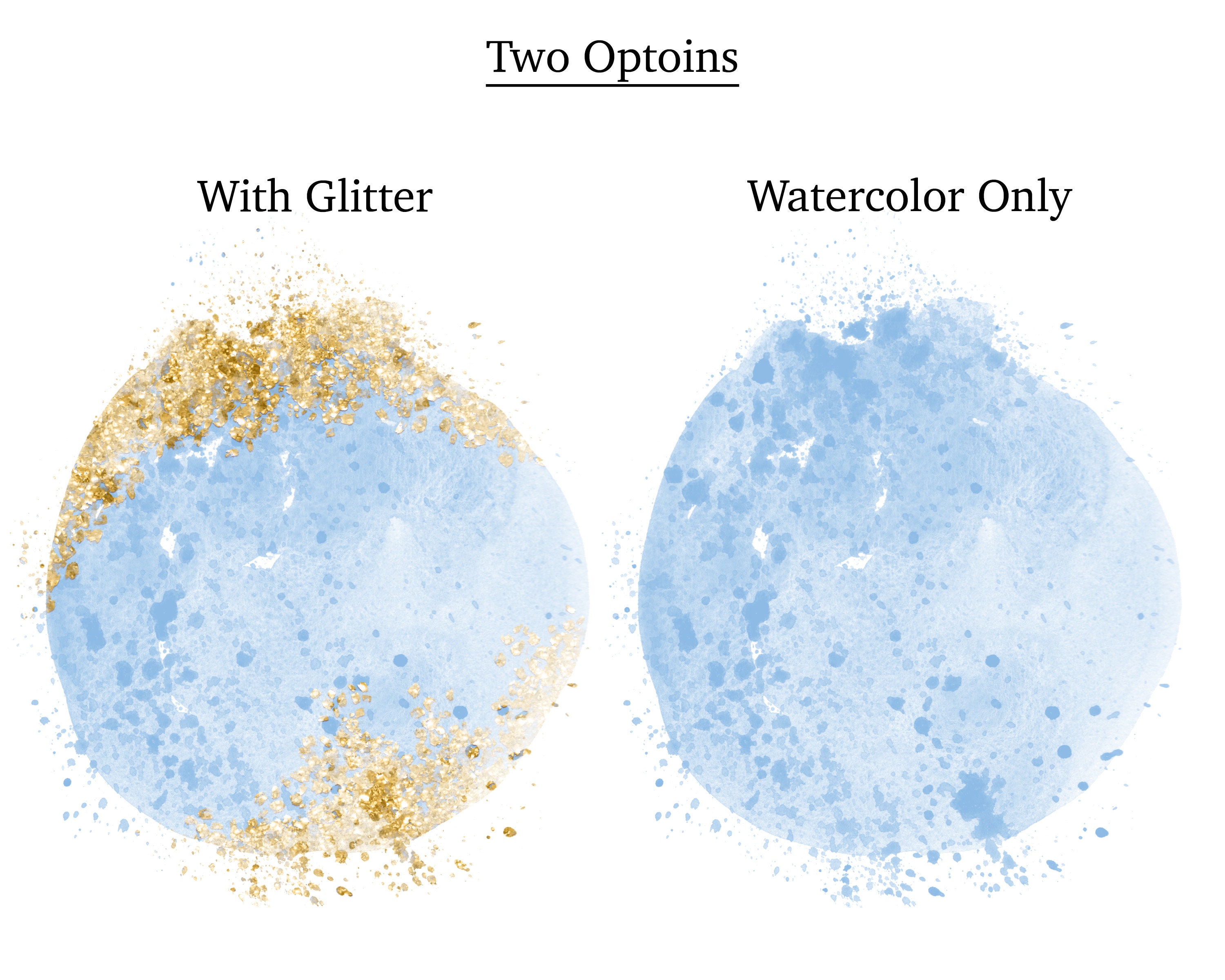 Blue Watercolor Glitter Clipart: Splashes & Splotches (digital PNG) - Etsy