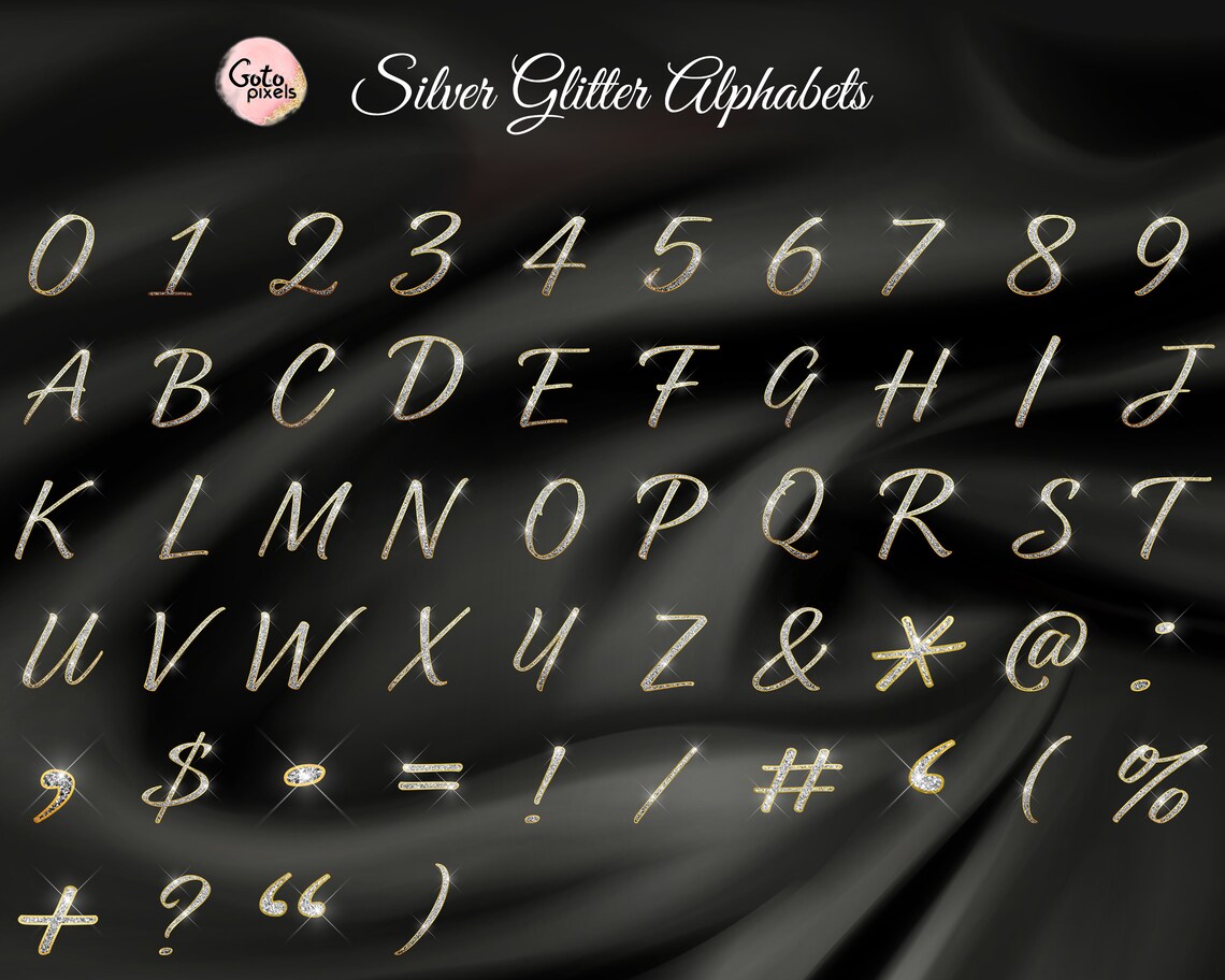 Glam Glitter Alphabet Digital Clipart PNG File Format. Letters - Etsy