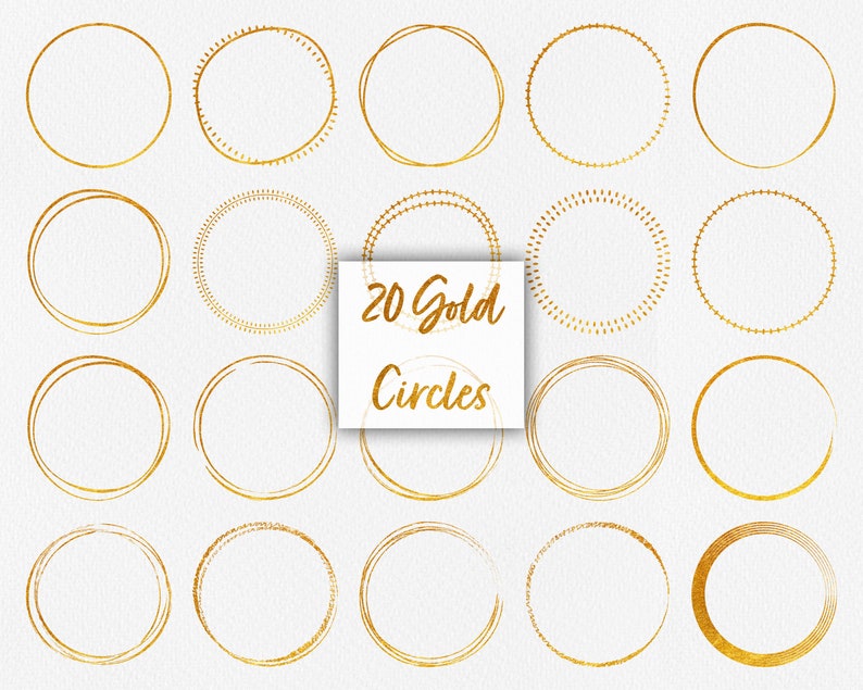 Gold Circles With Pink Watercolor Watercolor Circles for | Etsy