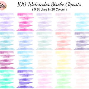 Unicorn Watercolor Brush Strokes Clipart: Rainbow Gold (digital ...