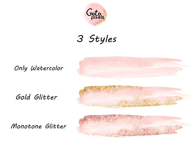 Pink Watercolor Brush Strokes Pink Watercolor Clipart Splash | Etsy