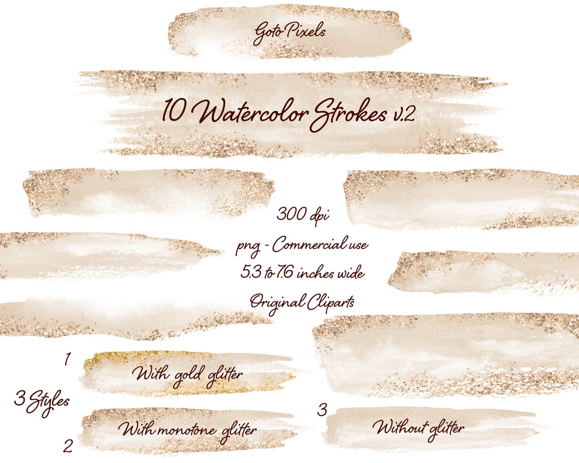 Beige Watercolor Brush Strokes Beige Watercolor Clipart | Etsy