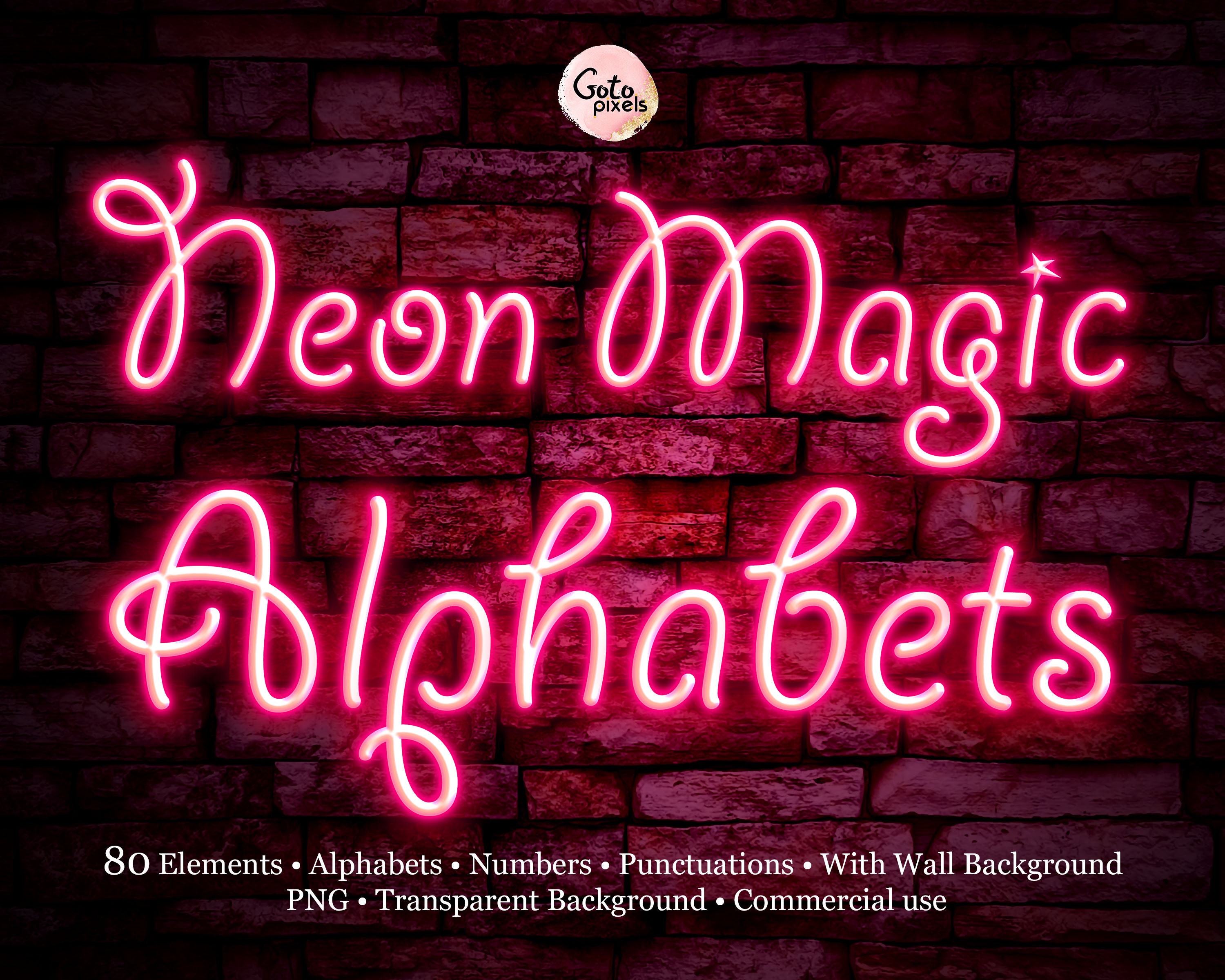 Neon Letters Clipart Pink Neon Alphabet Clipart Digital Neon Etsy