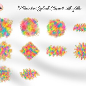 Rainbow Watercolor Splash Clipart | Splashes and Splotches Clip Art ...