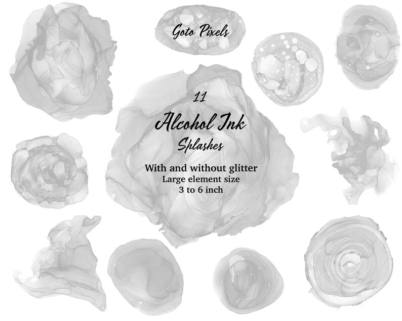 Gray Watercolor Logo Background Clipart: Alcohol Ink Splash PNG ...