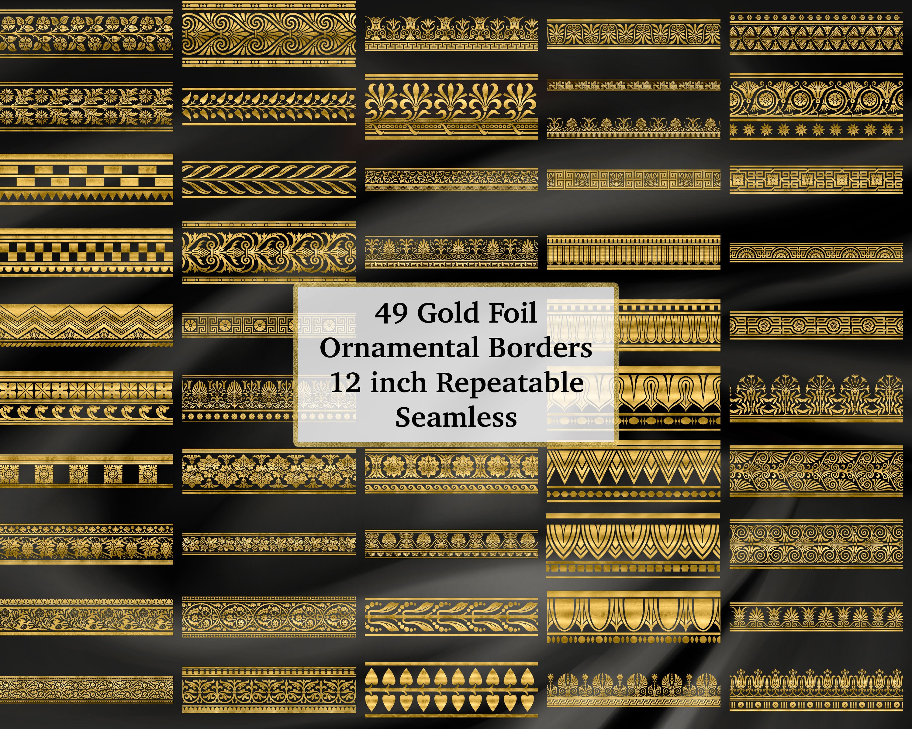 Ornate Gold Borders Clipart Seamless Border Segments Gold - Etsy Australia
