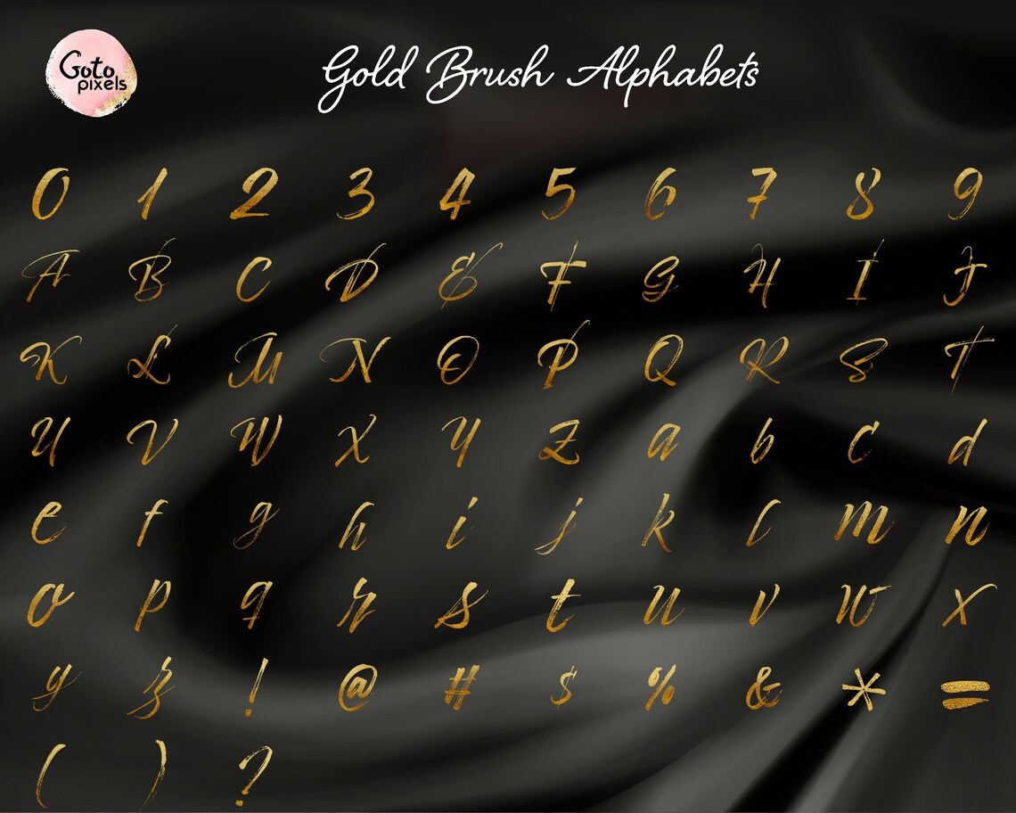 Gold Brush Foil Clipart Gold Foil Ombre Alphabet Clipart - Etsy