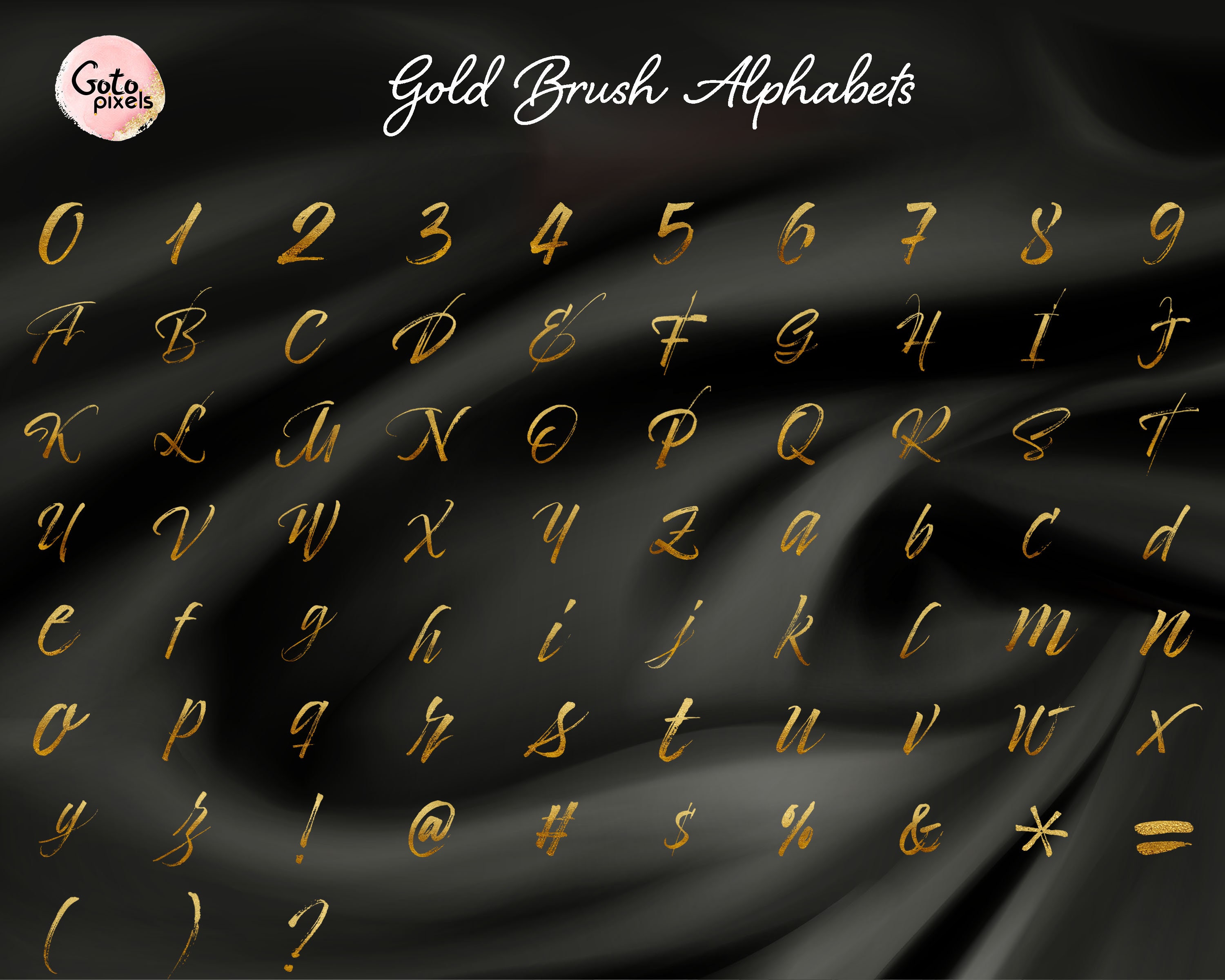 Gold Brush Foil Clipart Gold Foil Ombre Alphabet Clipart - Etsy