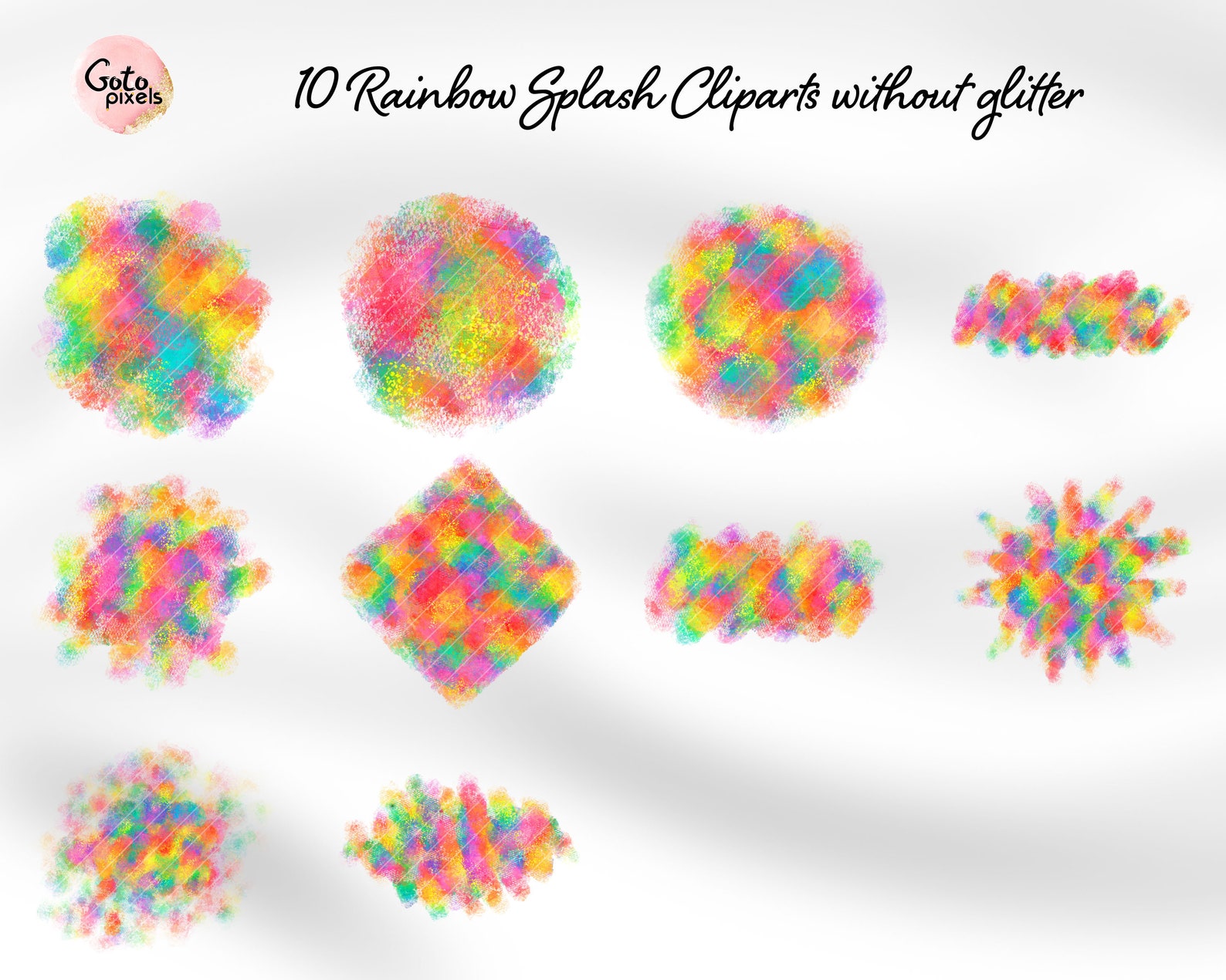 Rainbow Watercolor Splash Clipart Splashes and Splotches | Etsy