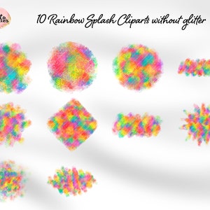 Rainbow Watercolor Splash Clipart | Splashes and Splotches Clip Art ...