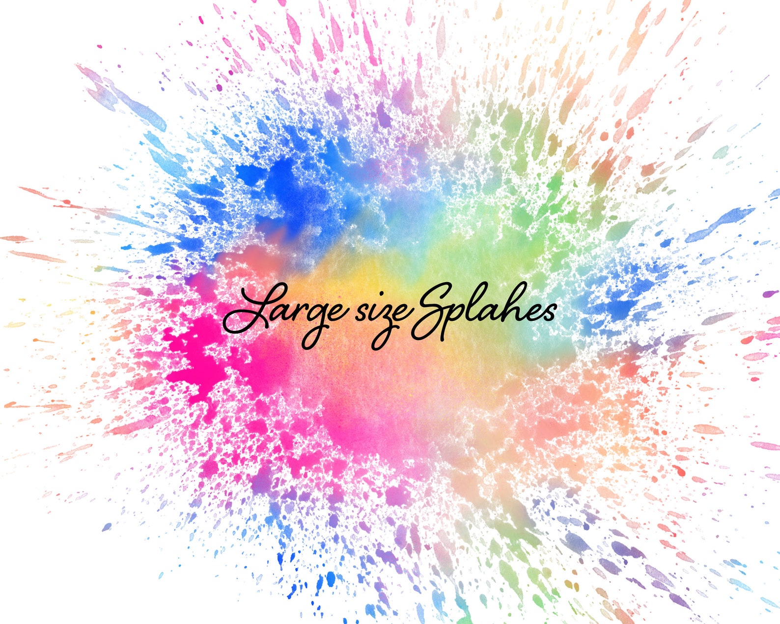 Rainbow Watercolor Glitter Clipart Splashes and Splotches | Etsy