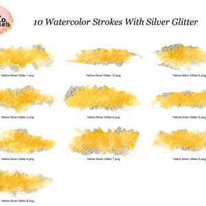 Yellow Watercolor Brush Strokes,yellow Watercolor Clipart,splash ...