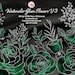 Emerald Rose Clipart: Watercolor Silver Glitter Flowers (digital ...