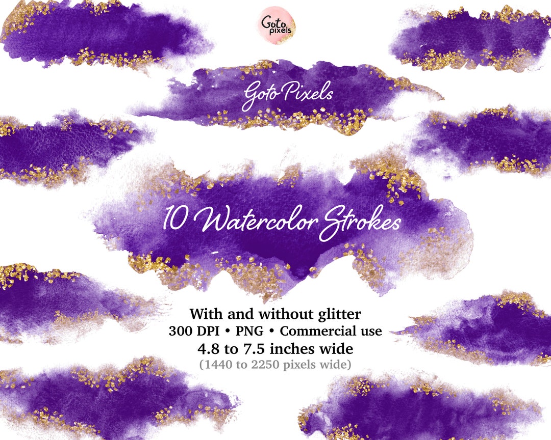 Purple Watercolor Brush Strokes,purple Watercolor Clipart,splash ...
