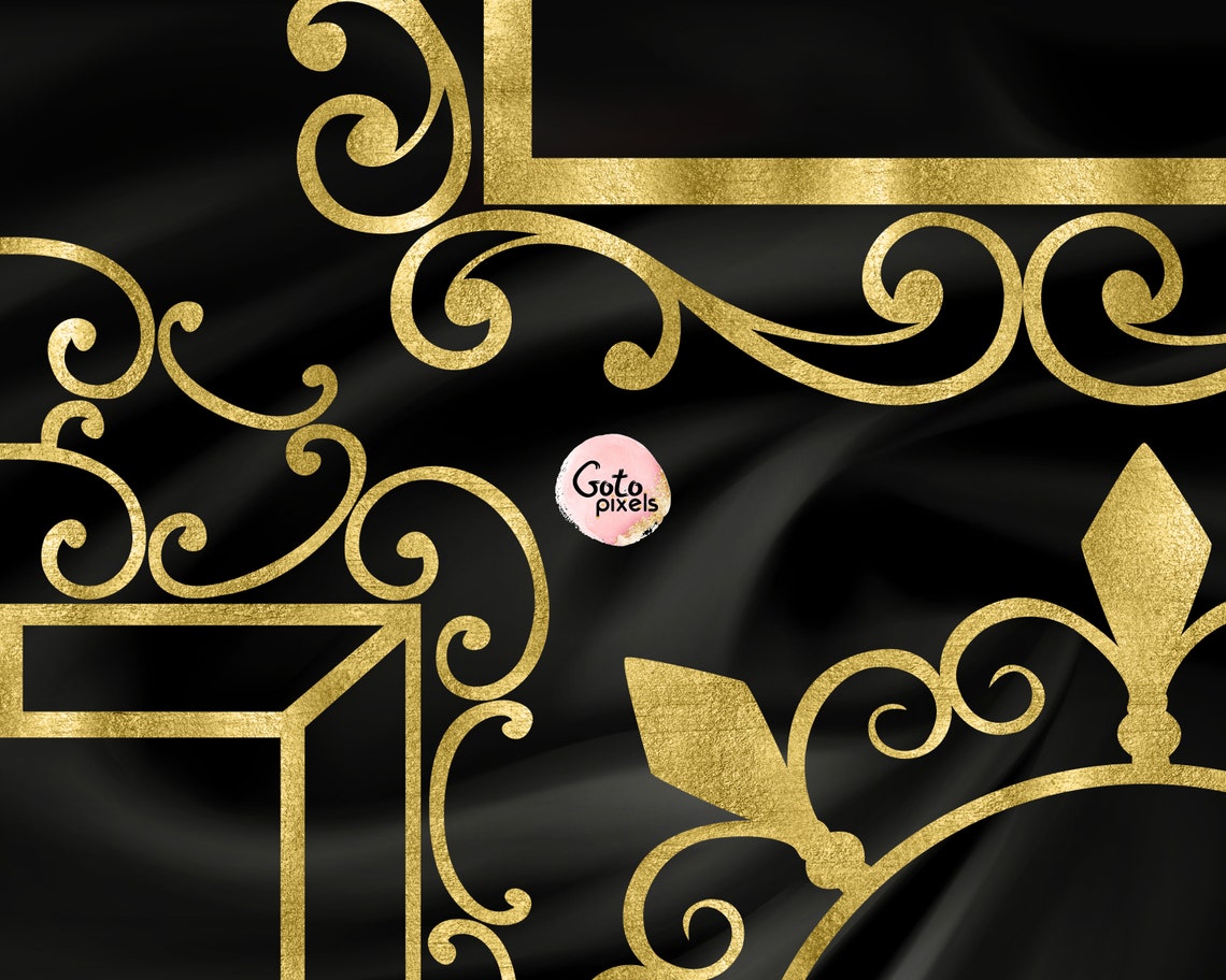 Gold Frames Digital Clip Art Gold Foil Frames Clipart - Etsy