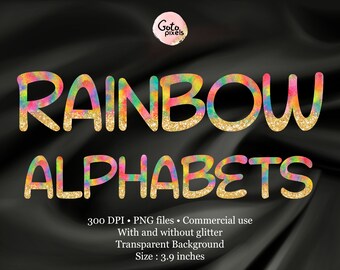 Watercolor Alphabet Clipart Watercolor Letters Rainbow - Etsy Canada