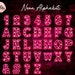 Pink Neon Alphabet Clipart Neon Letters Clipart Digital Neon - Etsy