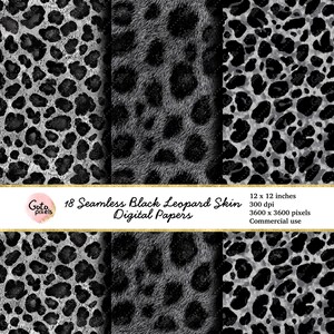 Black Leopard Print Seamless Pattern: Monotone Cheetah (digital ...