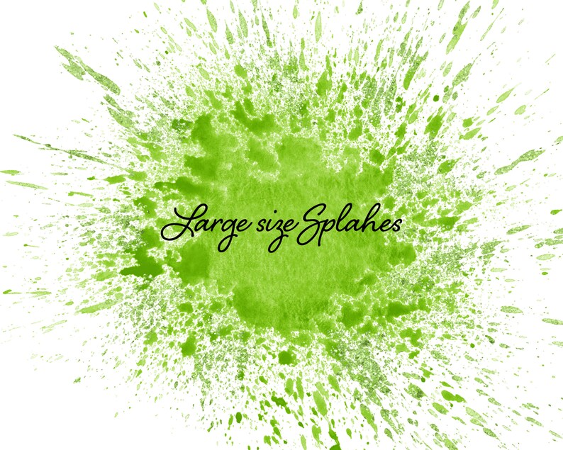 Lime Green Watercolor Splash Gold Glitter Clipart Splashes - Etsy