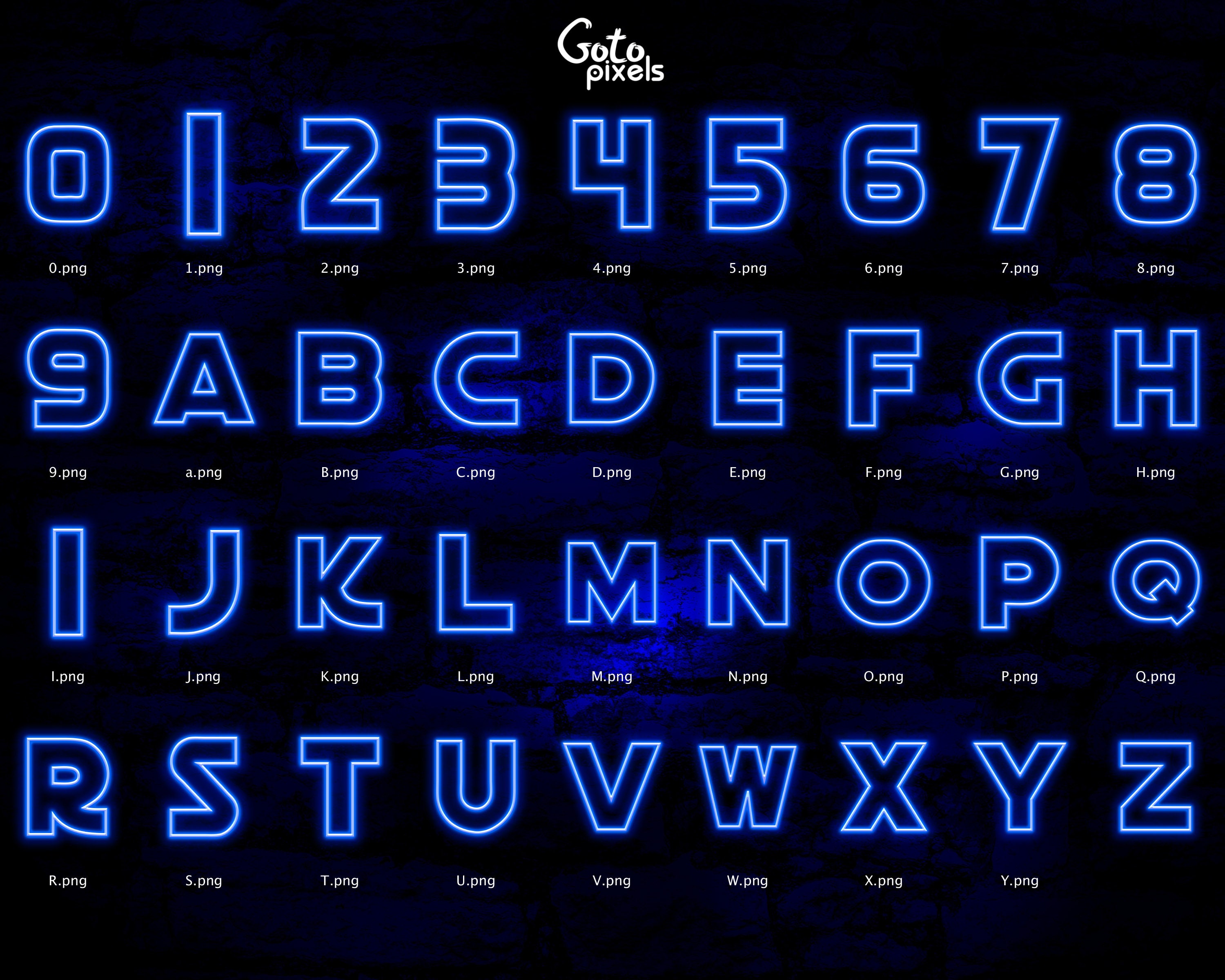 Blue Neon Alphabet Clipart Neon Letters Clipart Digital Neon - Etsy Canada