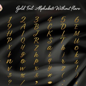 Gold Foil Alphabet Digital Clipart PNG File Format. Letters and Numbers ...