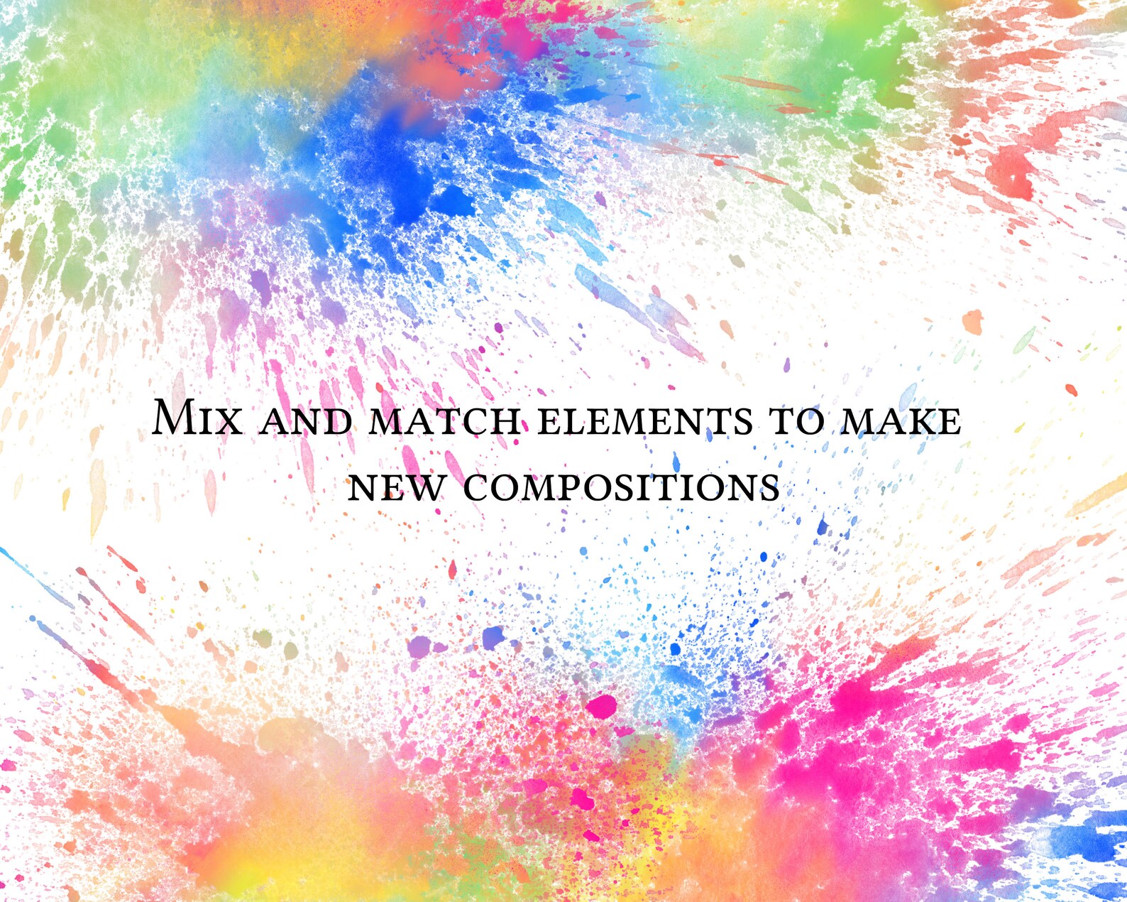 Rainbow Watercolor Glitter Clipart Splashes and Splotches | Etsy