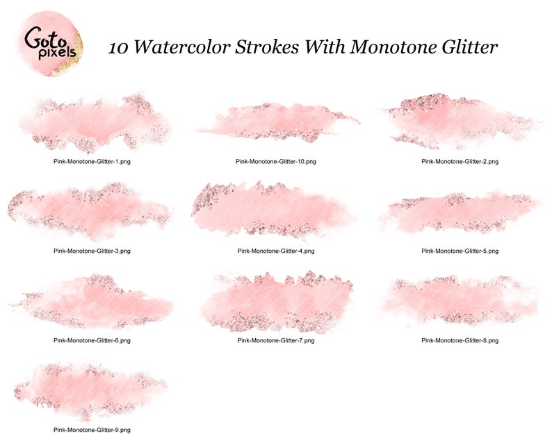 Pink Watercolor Brush Strokes Pink Watercolor Clipart Splash - Etsy