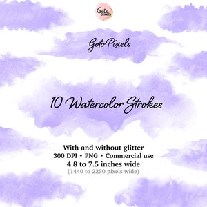 Purple Watercolor Brush Strokes,purple Watercolor Clipart,splash ...